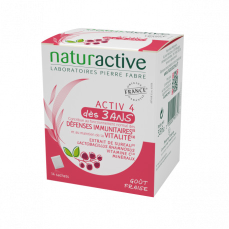 Activ 4 Enfants 14 sachets arôme fraise Naturactive, dès 3 ans