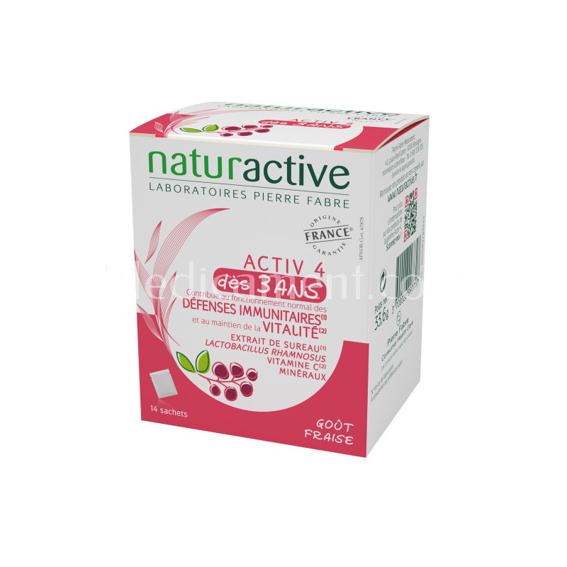 Activ 4 Enfants 14 sachets arôme fraise Naturactive, dès 3 ans
