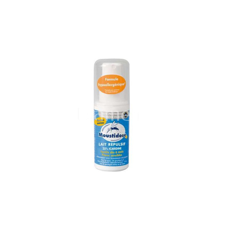 Lait répulsif famille Moustidose spray 50ml, protection 12H