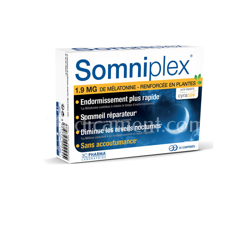 Somniplex Mélatonine Sommeil facilite le sommeil et l'endormissement