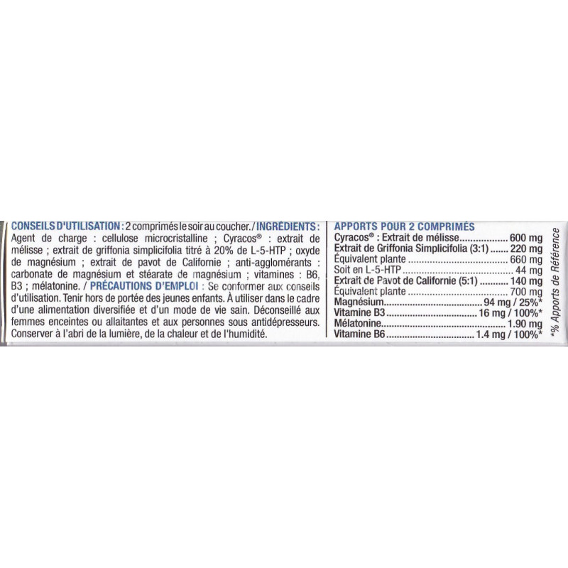 Somniplex Mélatonine Sommeil facilite le sommeil et l'endormissement