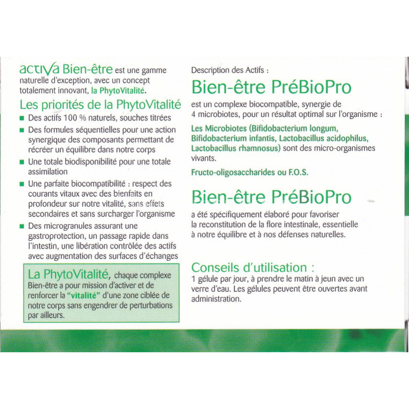 Activa Prébiopro contient 2 Prébiotiques et 4 probiotiques pour ...