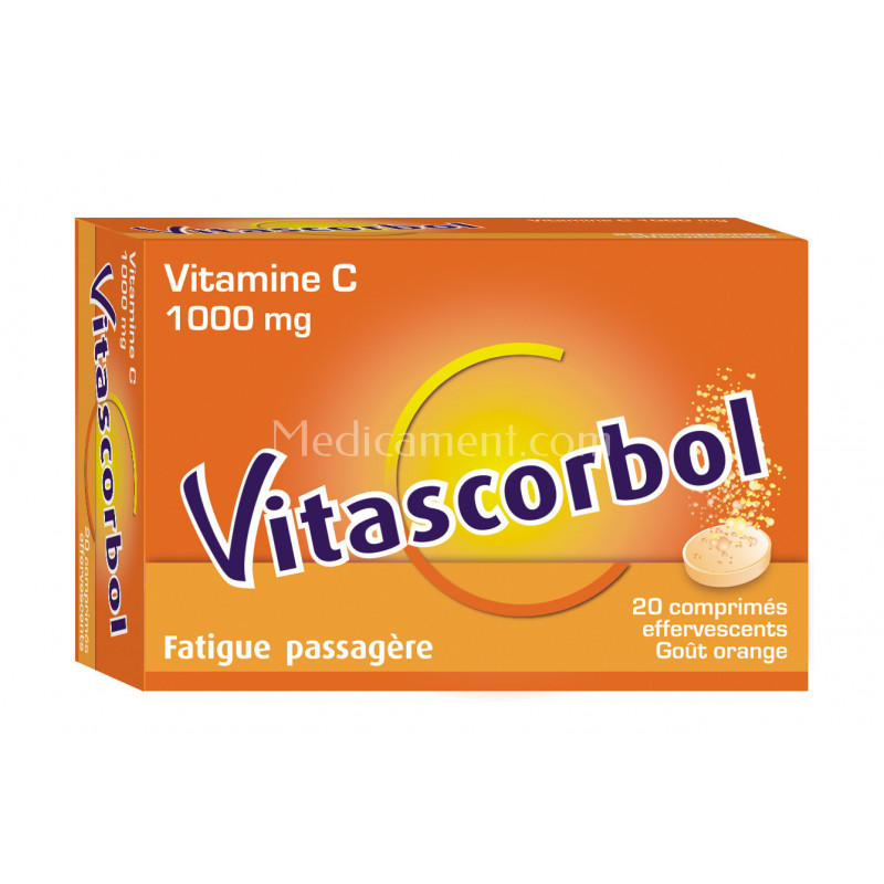 Vitascorbol 1g 20 comprimés effervescents, vitamine C