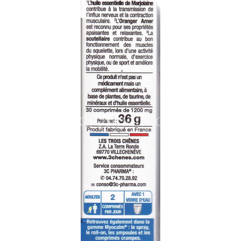 Myocalm contractions musculaires comprimés, apaisant et relaxant