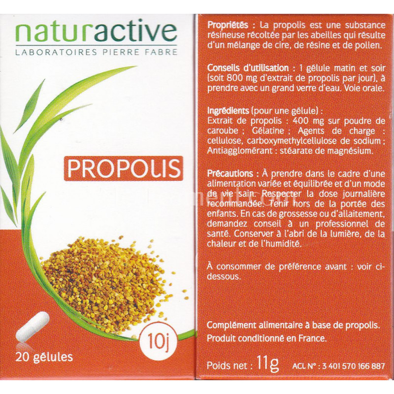 Propolis gèlules Naturactive, stimulant immunitaire