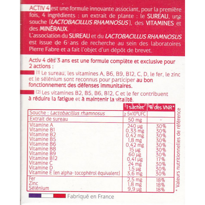 Activ 4 Enfants 14 sachets arôme fraise Naturactive, dès 3 ans
