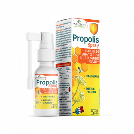 Propolis Spray gorge Les 3 Chênes irritation buccale, maux de gorge