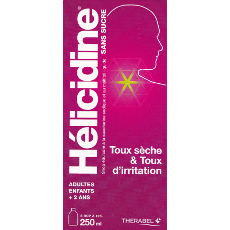 Hélicidine sirop antitussif sans sucre flacon de 250ml