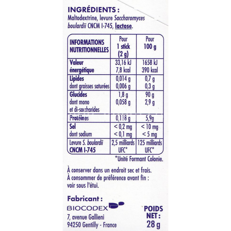 Ultra baby boîte de 14 sticks, poudre antidiarrhétique