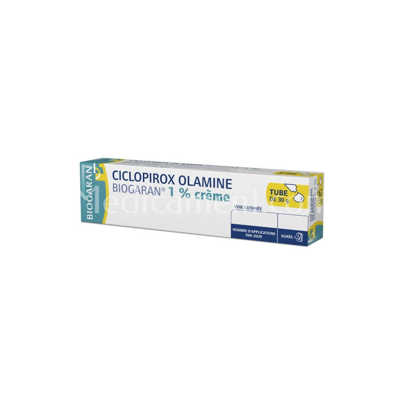 Ciclopirox olamine 1% Crème Biogaran mycoses cutanée et des ongles ...