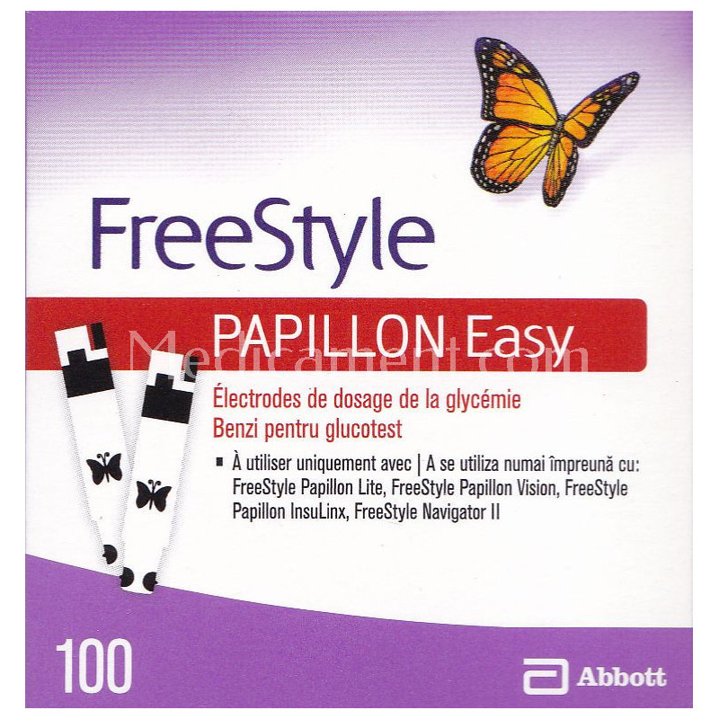 FreeStyle Papillon Easy Electrodes de dosage de la glycémie