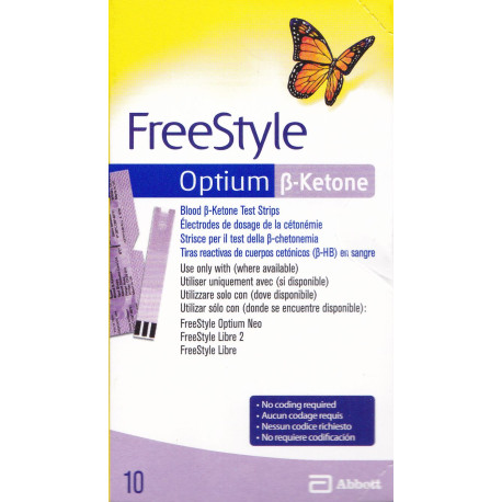 FreeStyle Optium Béta-Kétone 10 Bandelettes réactives détection des ...