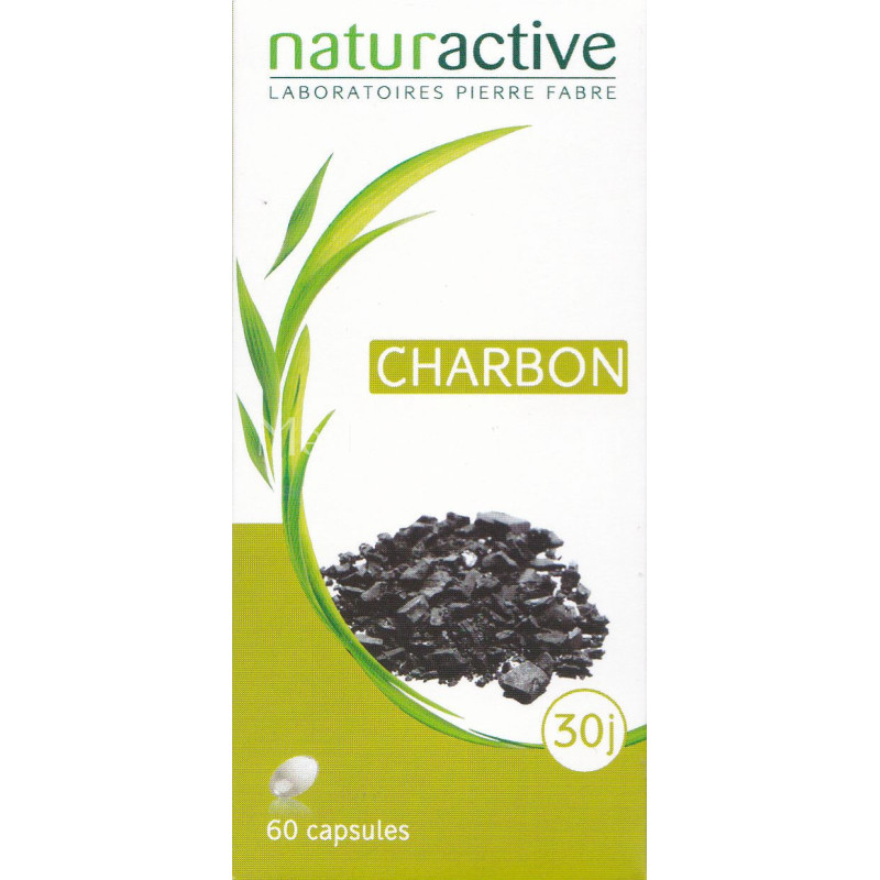 Charbon végétal boîte de 28 ou 60 capsules Naturactive, ballonnements