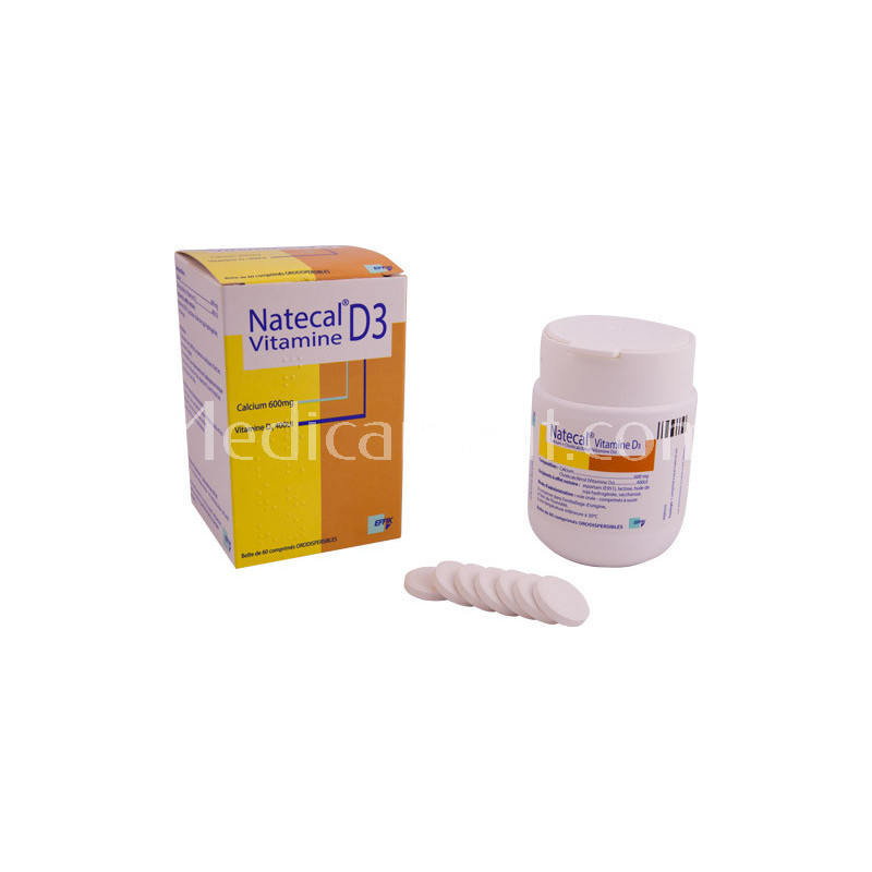 Natecal Vitamine D3 600 mg/400 UI Comprimés orodispersibles