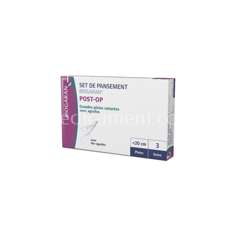 Set de pansement POST OP Grandes plaies suturées avec agrafes Biogaran