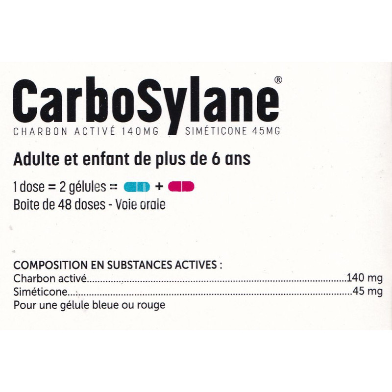 CarboSylane Gélules 48 doses Brûlures d'estomac et ballonnements