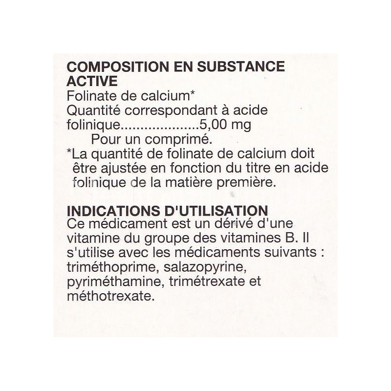 Lederfoline 5 mg 30 Comprimés