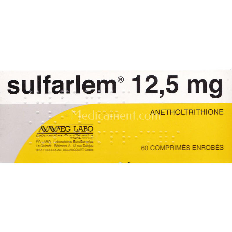 Sulfarlem 12,5 mg 60 Comprimés enrobés Digestion et hyposialie