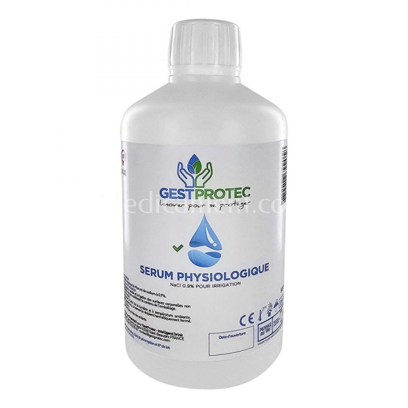 Sérum Physiologique NaCl 0,9% pour irrigation nasale ou soin des plaies