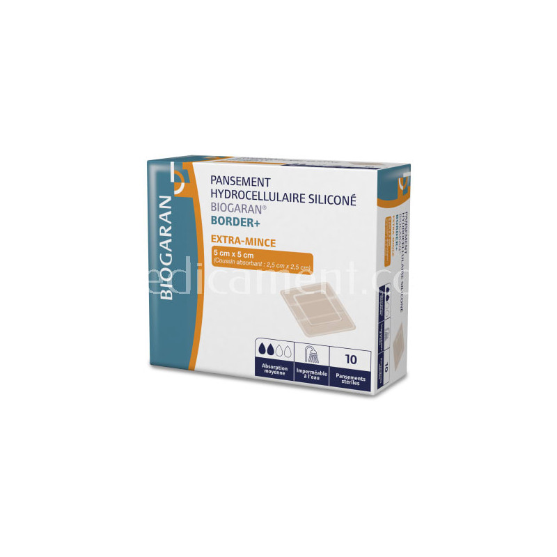 Pansements Hydrocellulaires siliconés Border+ Extra-mince Biogaran