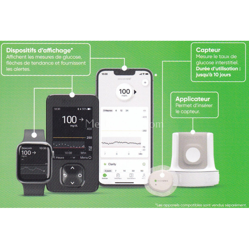 Dexcom ONE+ mesure de la glycémie en continu tout-en-un