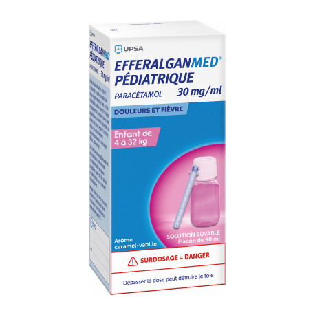 EfferalganMed Pédiatrique 30mg/ml Solution buvable Douleur et fièvre ...
