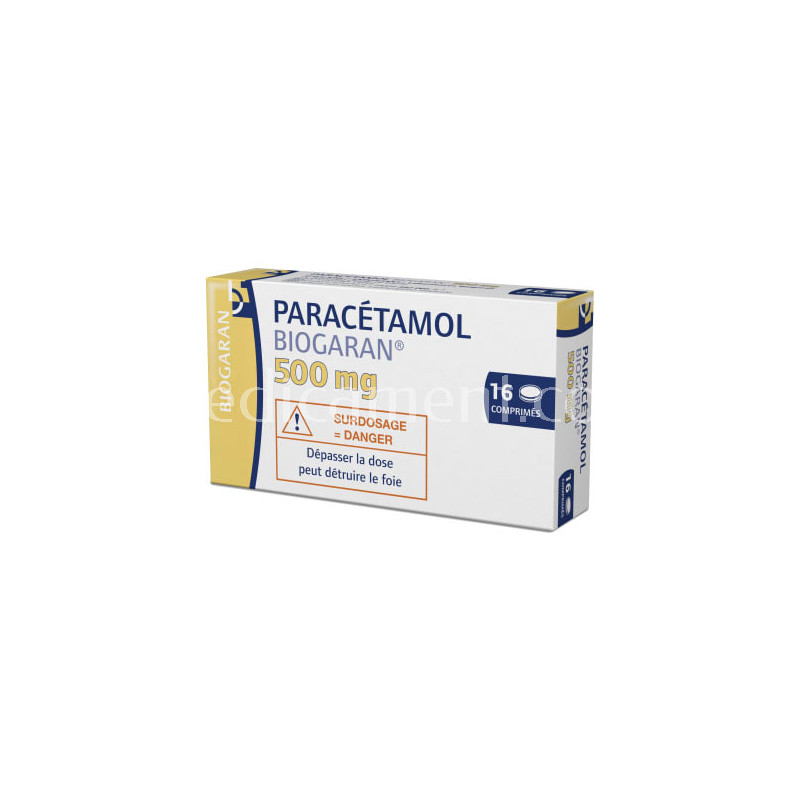 Paracétamol 500 mg boîte de 16 comprimés secs Biogaran
