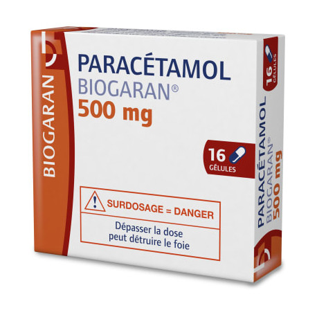 Paracétamol 500 mg 16 Gélules Biogaran