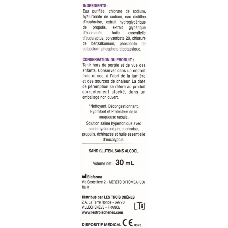 Efirub Spray nasal Nez bouché Les 3 Chênes