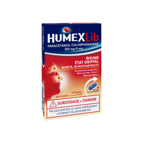 Humex état grippal boîte de 16 gélules, Médicament