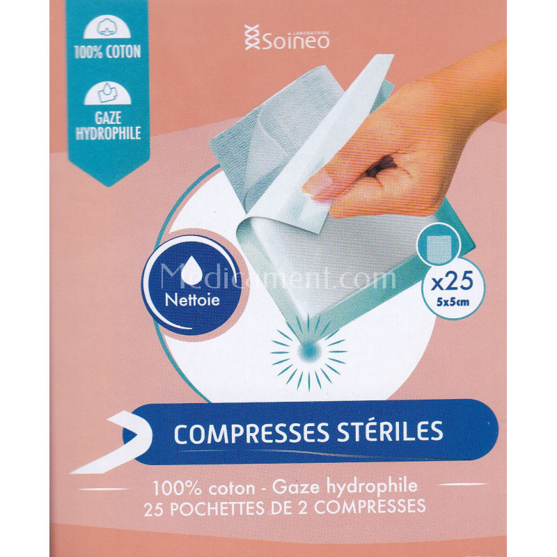 Compresses Stériles de gaze 5x5 cm Soineo