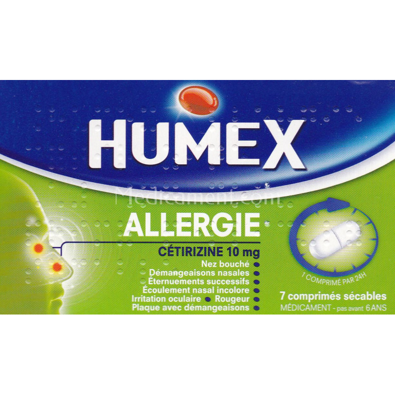 Humex Allergie Cétirizine 10 mg Comprimé sécable