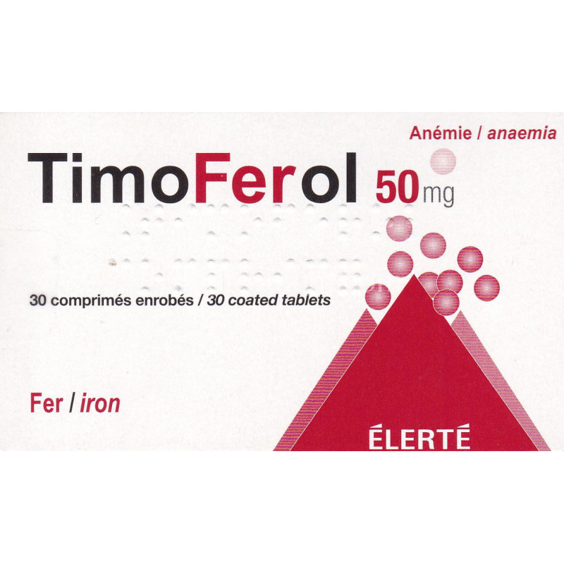 TimoFerol 50 mg Anémie, carence en fer 30 ou 90 comprimés enrobés