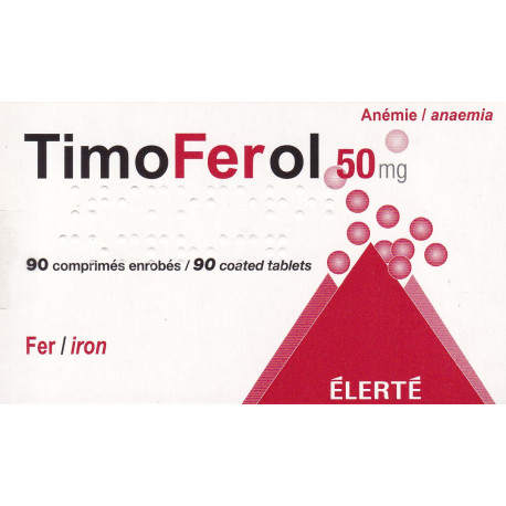 TimoFerol 50 mg Anémie, carence en fer 30 ou 90 comprimés enrobés