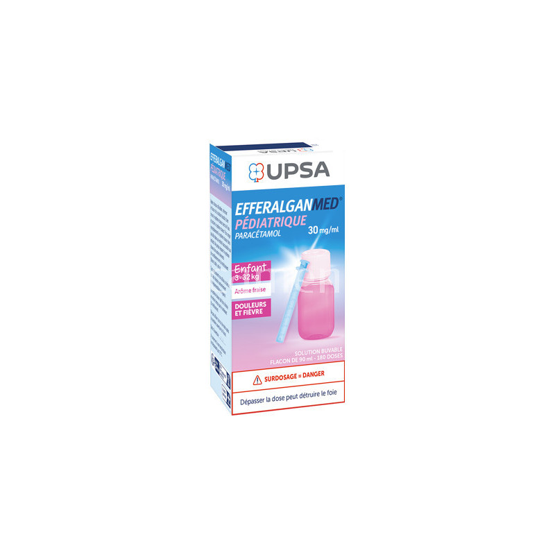 EfferalganMed Pédiatrique 30mg/ml Solution buvable Douleur et fièvre ...