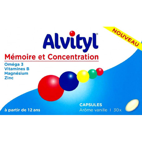 Alvityl mémoire et concentration boîte de 30 capsules