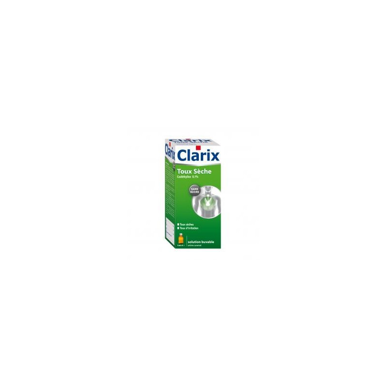 Clarix sirop toux sèche sans sucre flacon de 250 ml