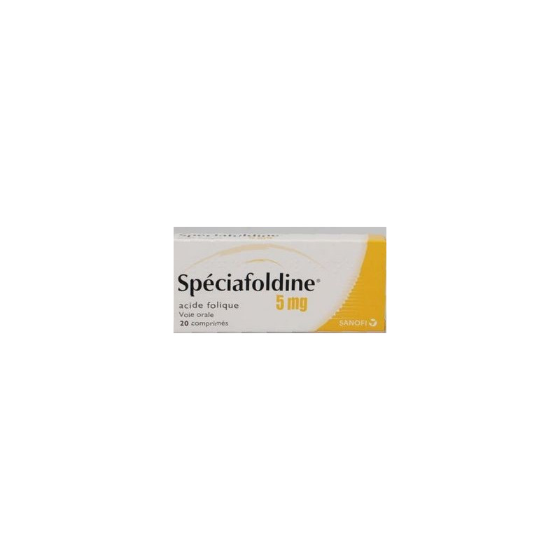 Spéciafoldine 5 mg (Acide Folique), boîte de 20 comprimés