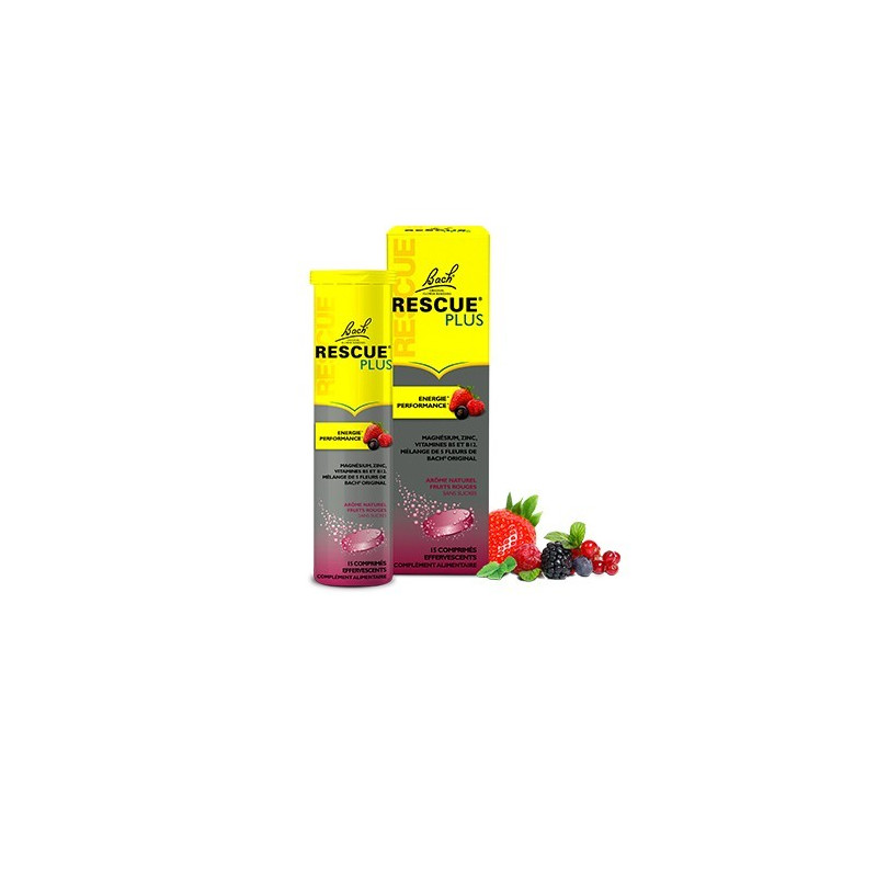 Rescue Plus 15 comprimés effervescents goût fruits rouge