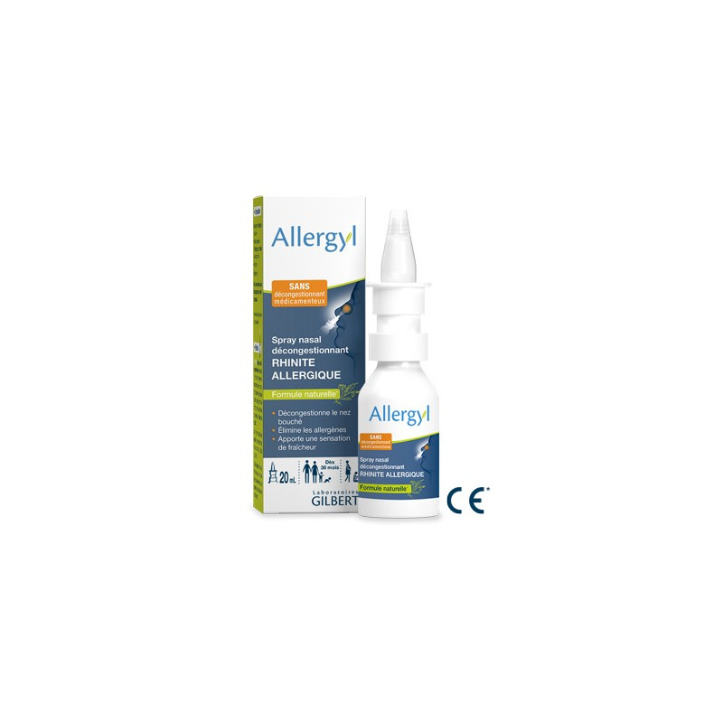Allergyl Spray nasal décongestionnant 20 ml à base d'eau de mer et d ...