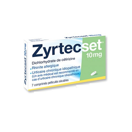 Zytectset 10 mg boîte de 7 comprimés pélliculés sécables